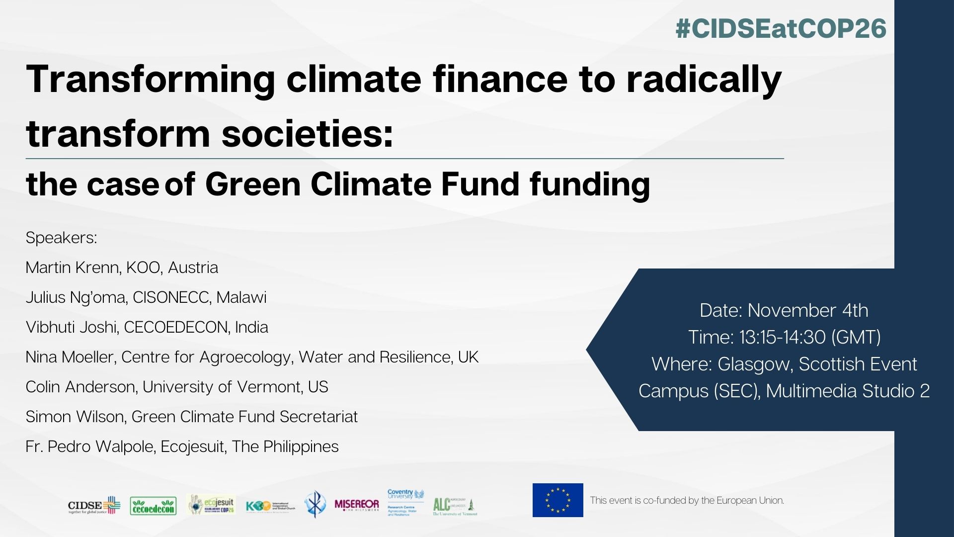 COP26: Urgency, Transformation and Action